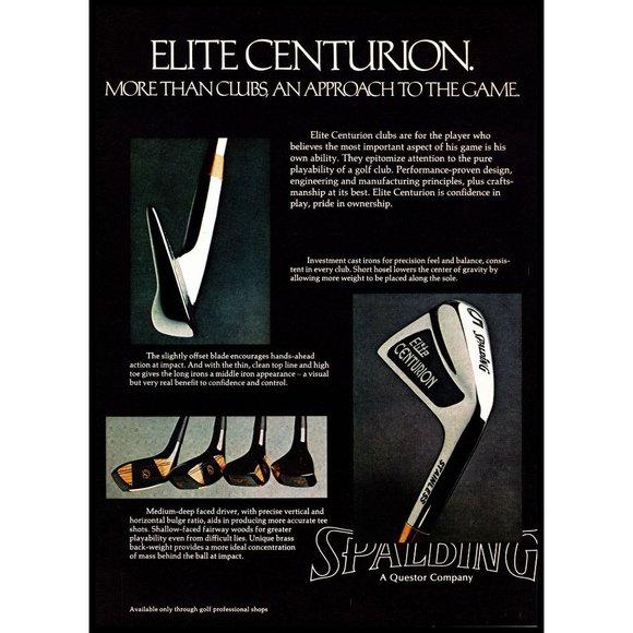 Spalding | Art | 974 Spalding Golf Clubs Elite Centurion Vintage Print ...